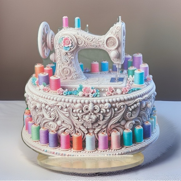 Party Supplies | Large 7 2d Sewing Machine Themed Cake Topper Clear ...